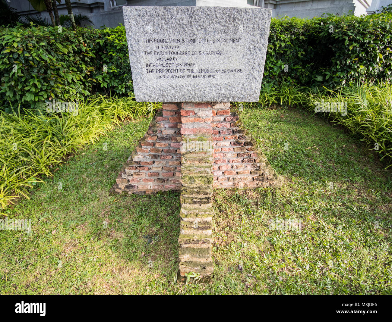Foundation stone of the monument in tribute to the early founders of ...