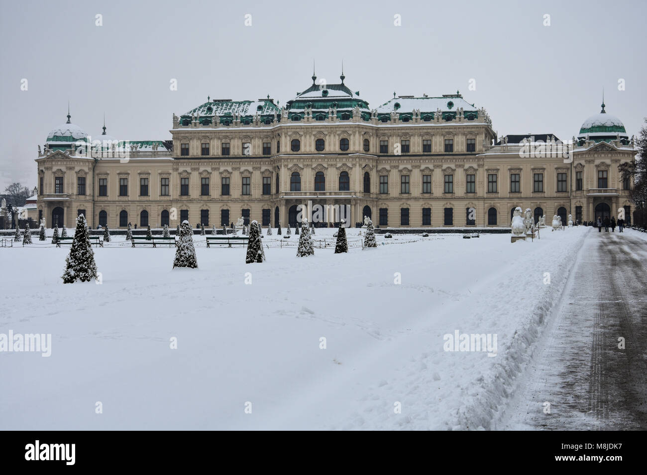 Vienna, Austria. February 2, 2017. View of the Upper Belvedere Palace ...