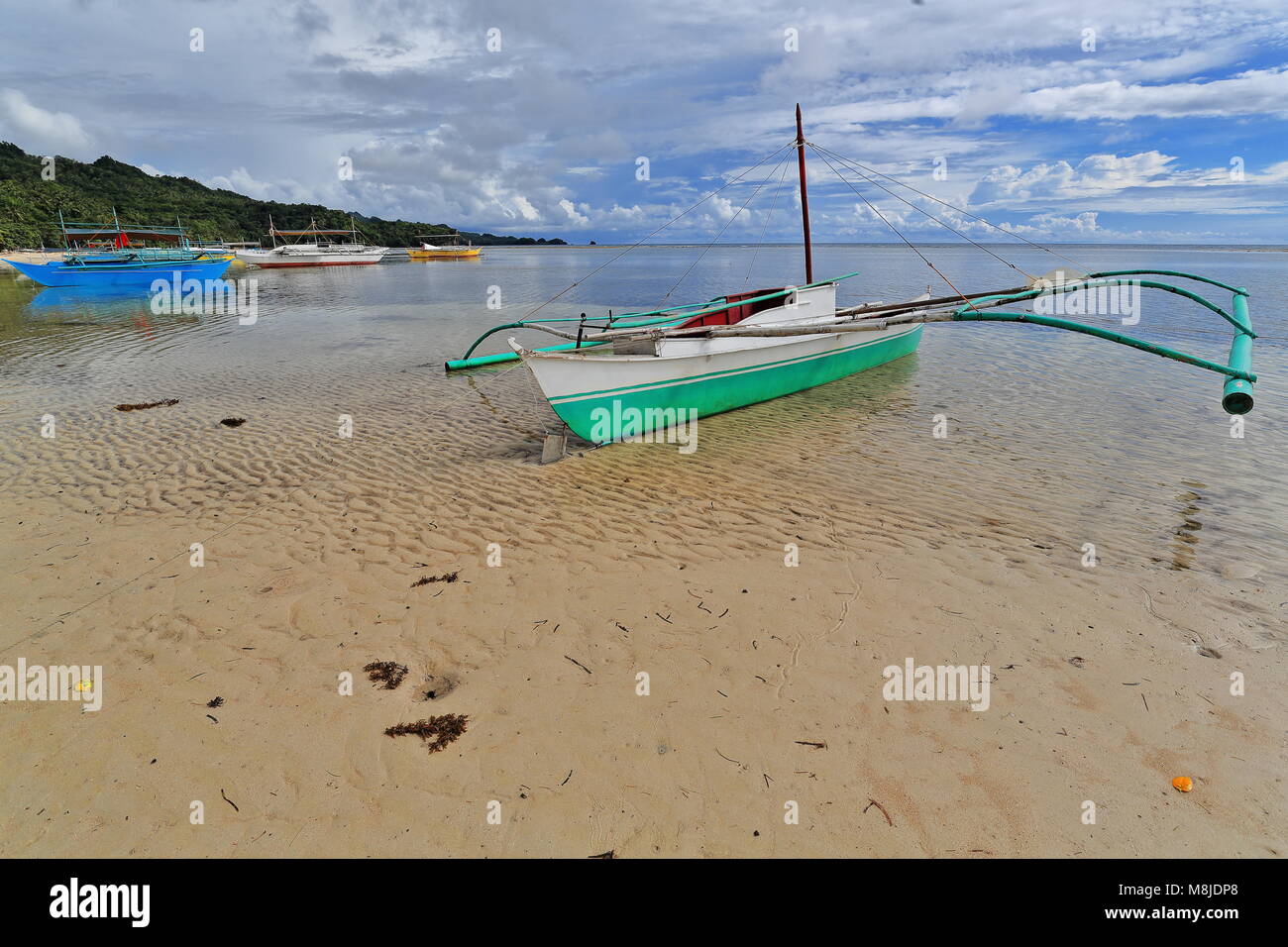 Balangay or bangka double-outrigger boats for touristic use of the ...