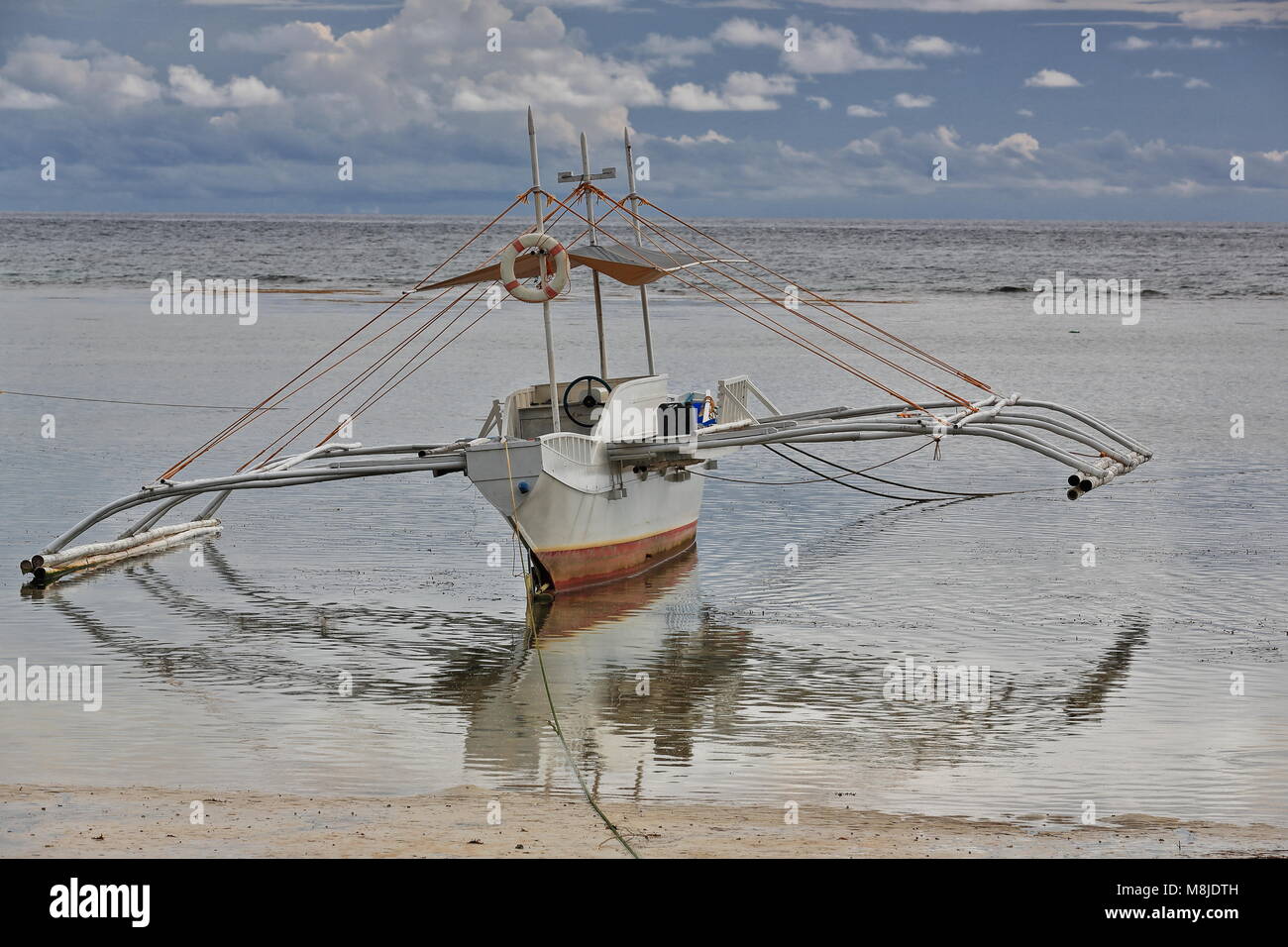 Balangay or bangka double-outrigger boat for touristic use of the ...