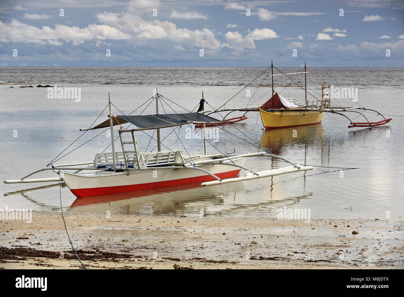Balangay or bangka double-outrigger boats for touristic use of the ...