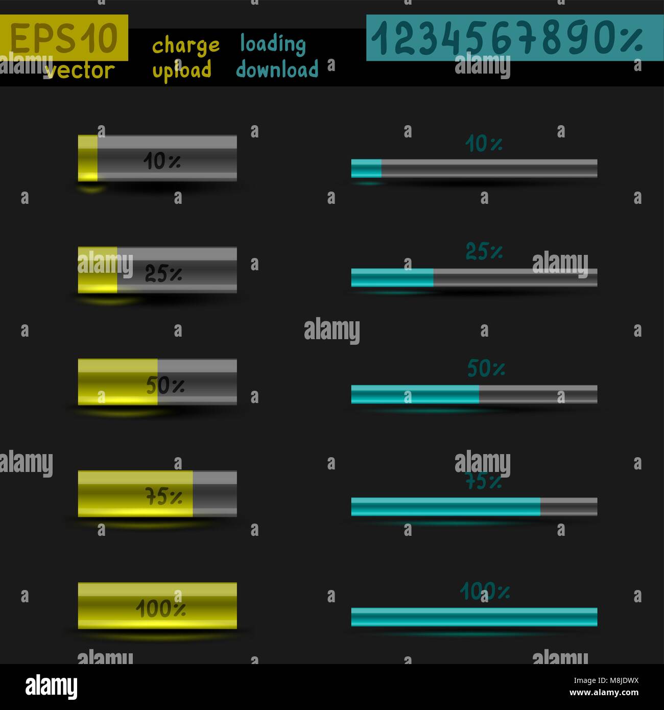 Loading bar on transparent background Stock Vector Images - Alamy