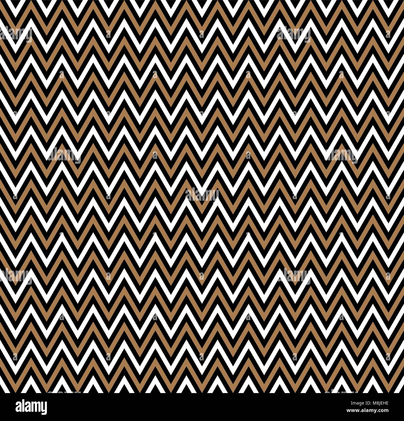 horizontal gold zigzag stripes pattern. Geometric repeating pattern of zigzag. Vector design ...