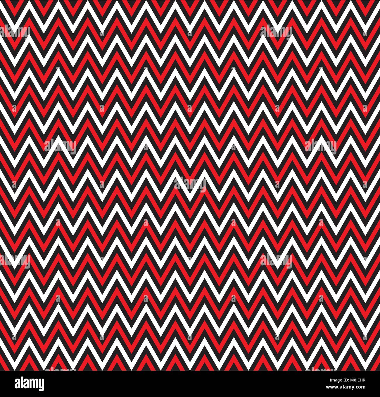 horizontal red zigzag stripes pattern. Geometric repeating pattern of ...