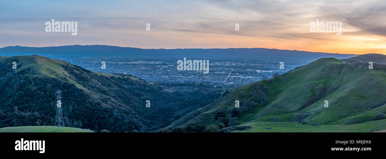 Large Resolution Panorama of Silicon Valley From Top of Nearby Hill at ...