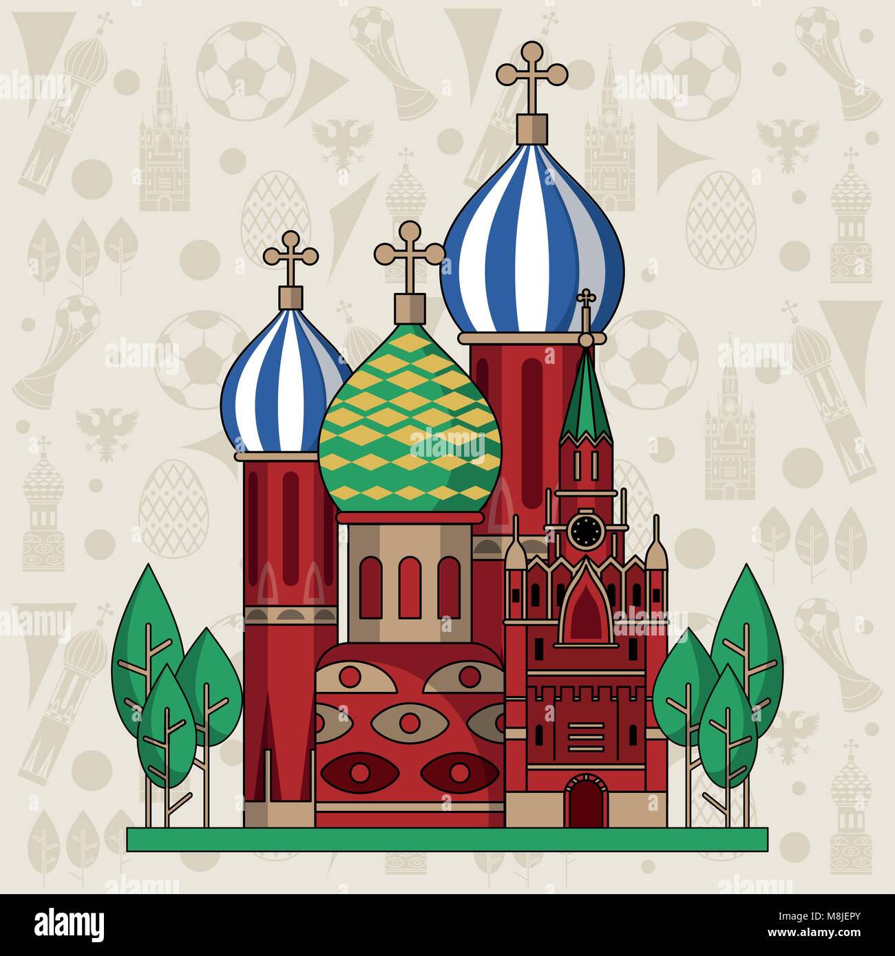 Russia 2018 emblem design vector illustration graphic design Stock ...