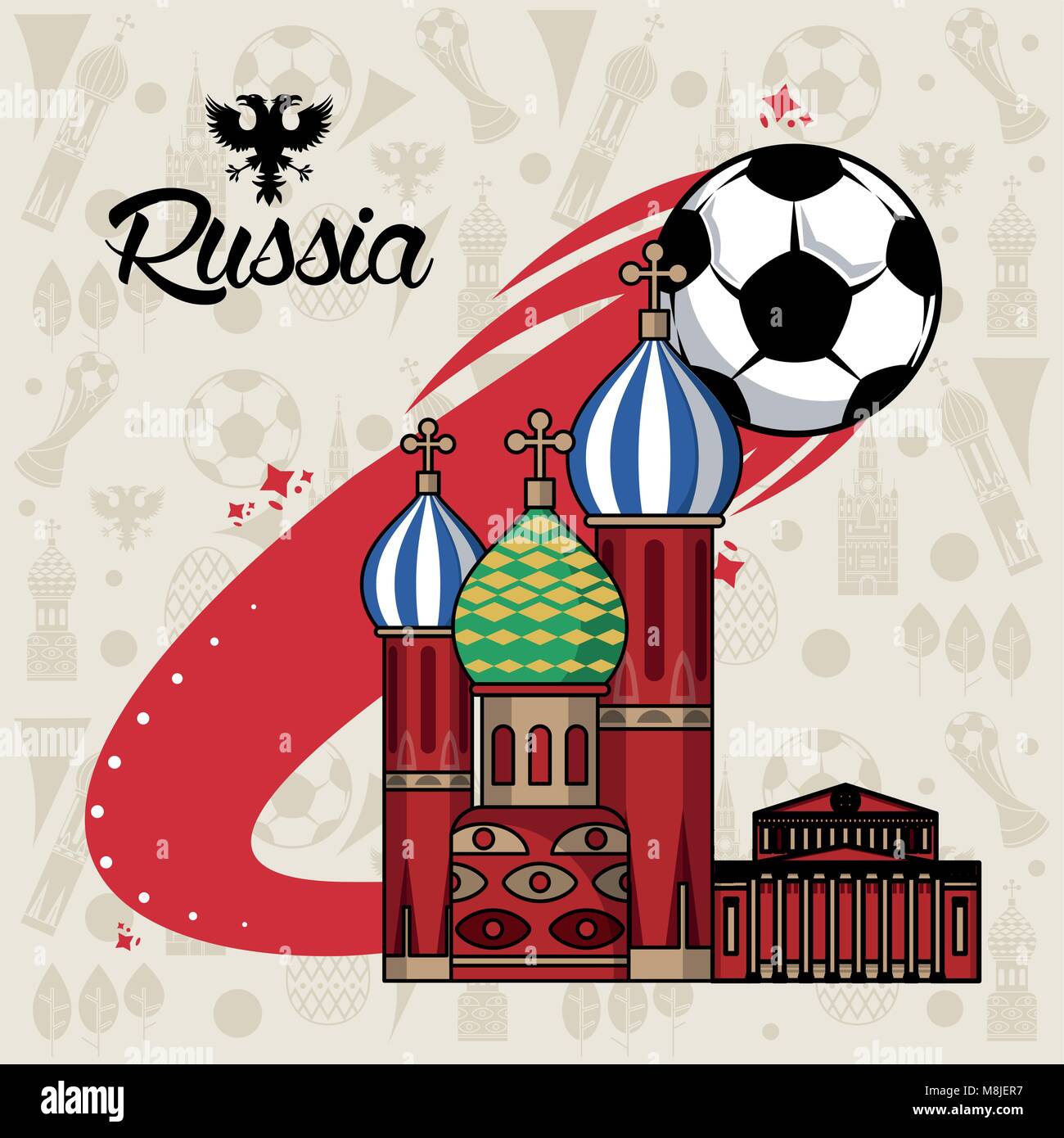 Russia 2018 world soccer vector illustration graphic design Stock ...