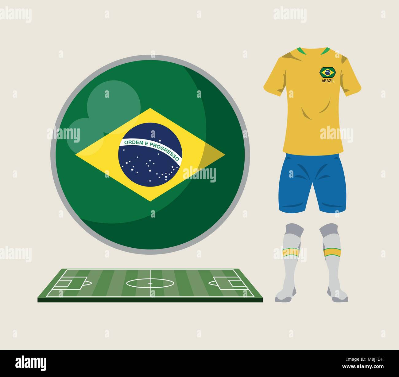 Football brazil sport wear vector illustration graphic design Stock ...