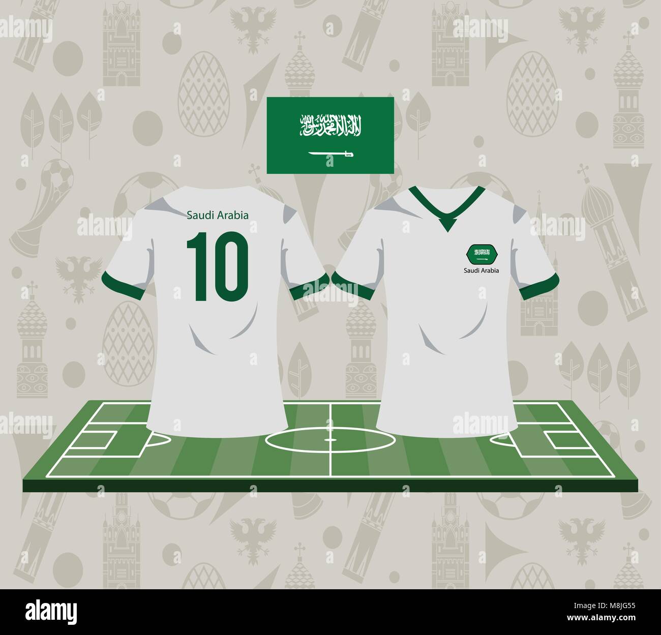 Football saudia rabia sport wear tshirt vector illustration graphic ...