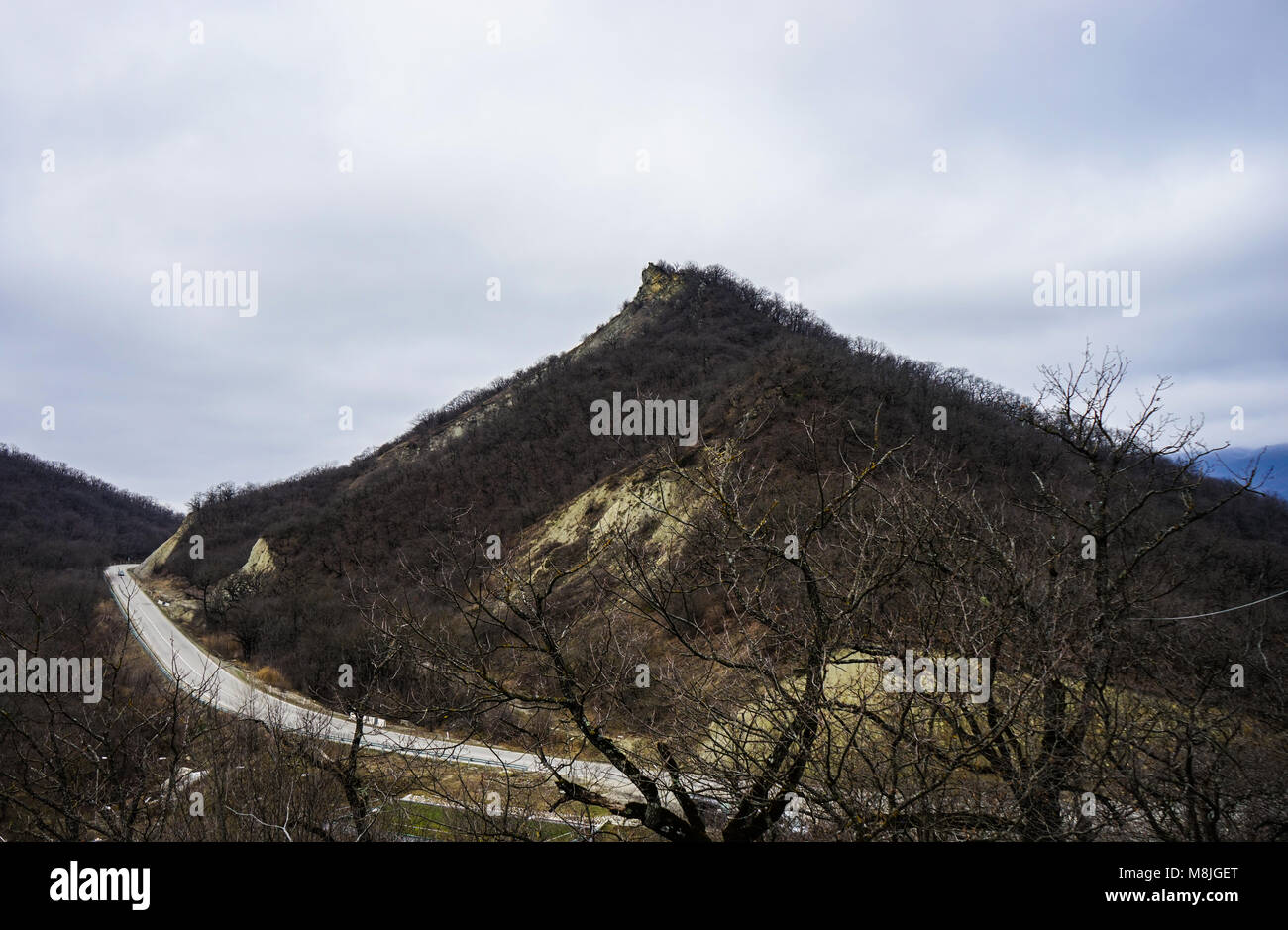 Ujarma castle ruins hidden in Caucasian mountain on the way from Kartli ...