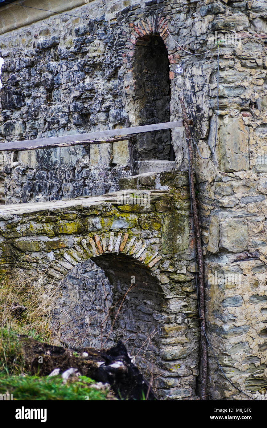 Ujarma castle ruins hidden in Caucasian mountain on the way from Kartli ...