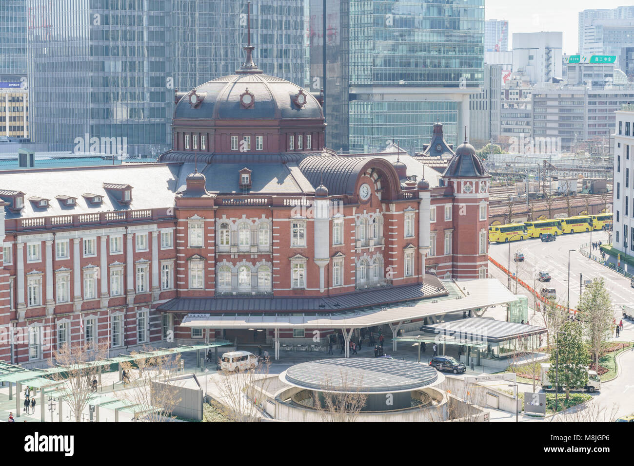 Exterior of Tokyo Station Marunouchi entrance, Chiyoda-Ku, Tokyo, Japan ...