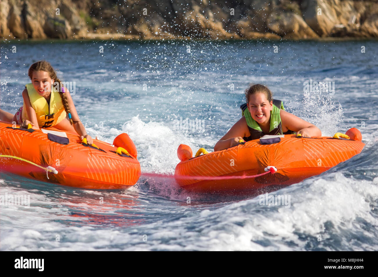 Children water sport adventure on the sea Stock Photo - Alamy