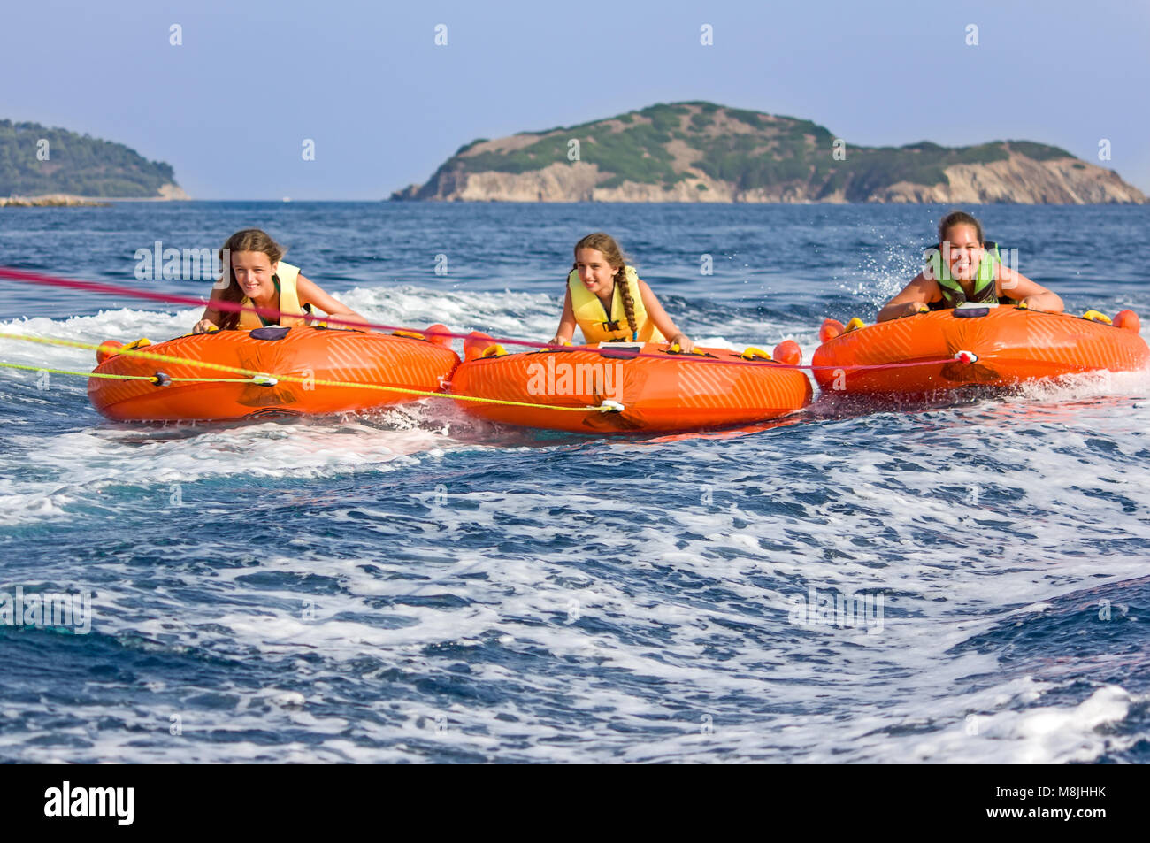 Children water sport adventure on the sea Stock Photo - Alamy