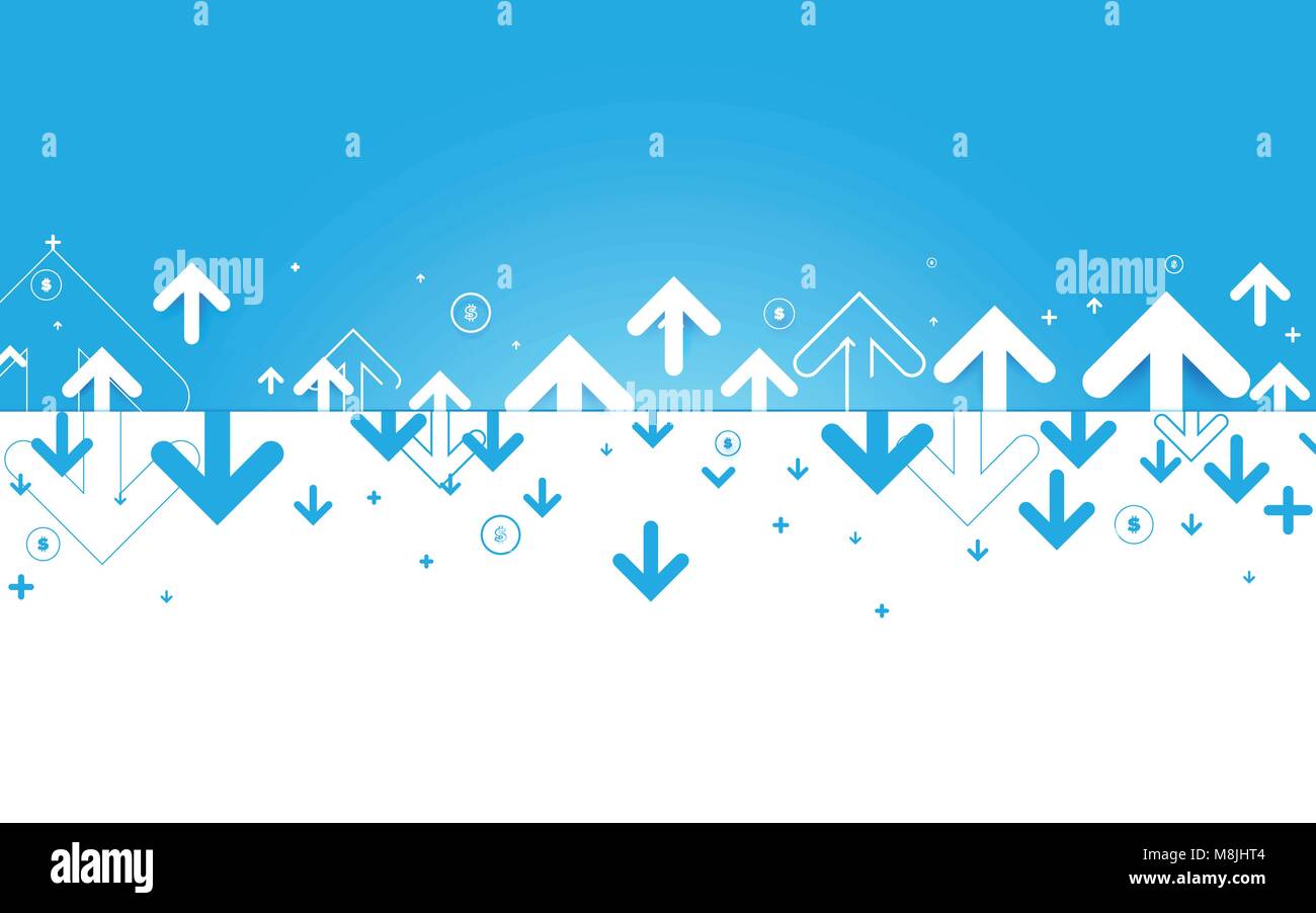 Abstract blue and white arrows and financial concept background Stock ...