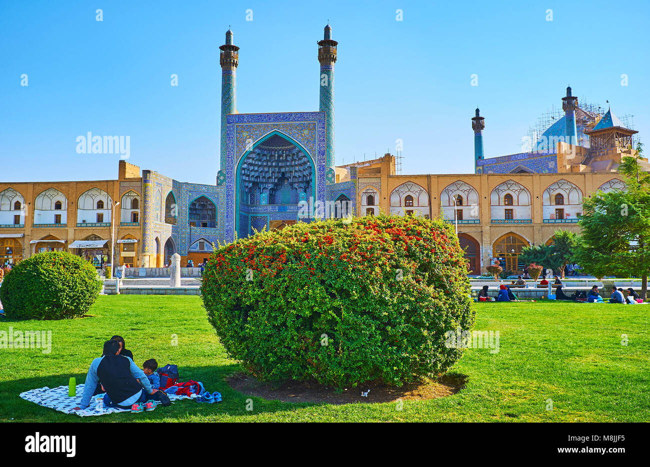 ISFAHAN, IRAN - OCTOBER 20, 2017: Park in Naqsh-e Jahan Square is nice ...