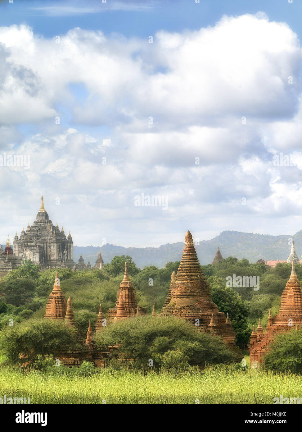 Ruins of an ancient city in the valley of the Irrawaddy River Stock ...