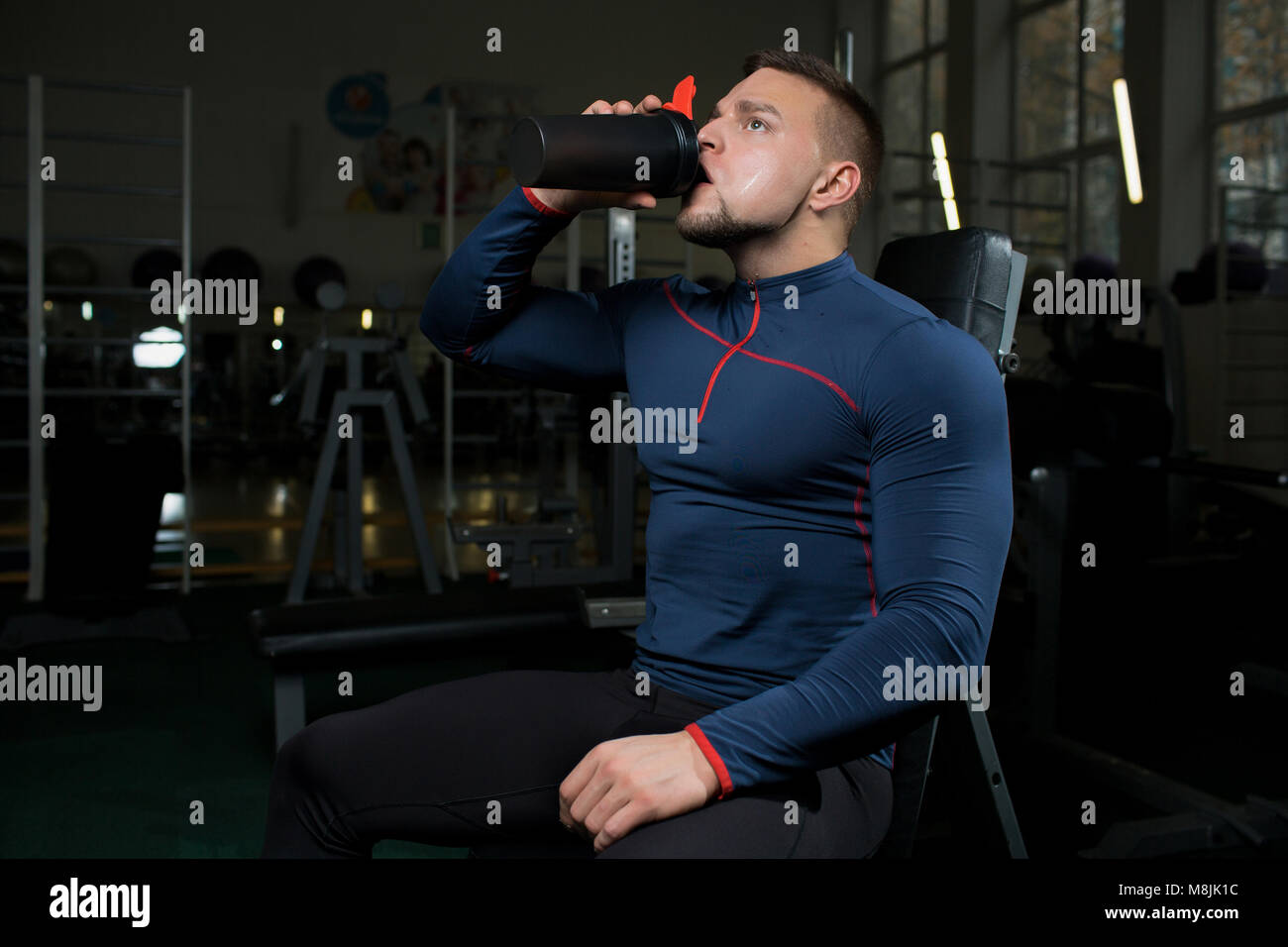 Refreshment in gym Stock Photo - Alamy