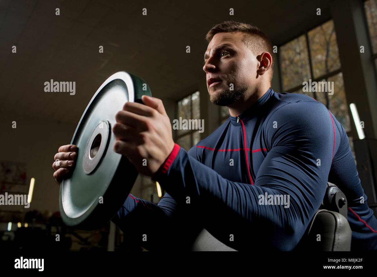 Exercise with disk Stock Photo - Alamy