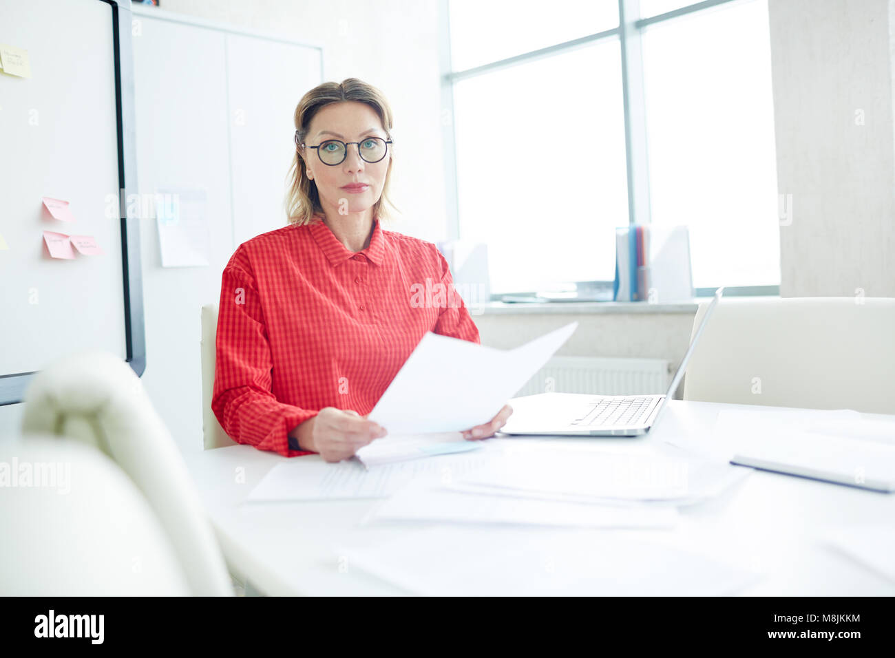 Employer in office Stock Photo - Alamy