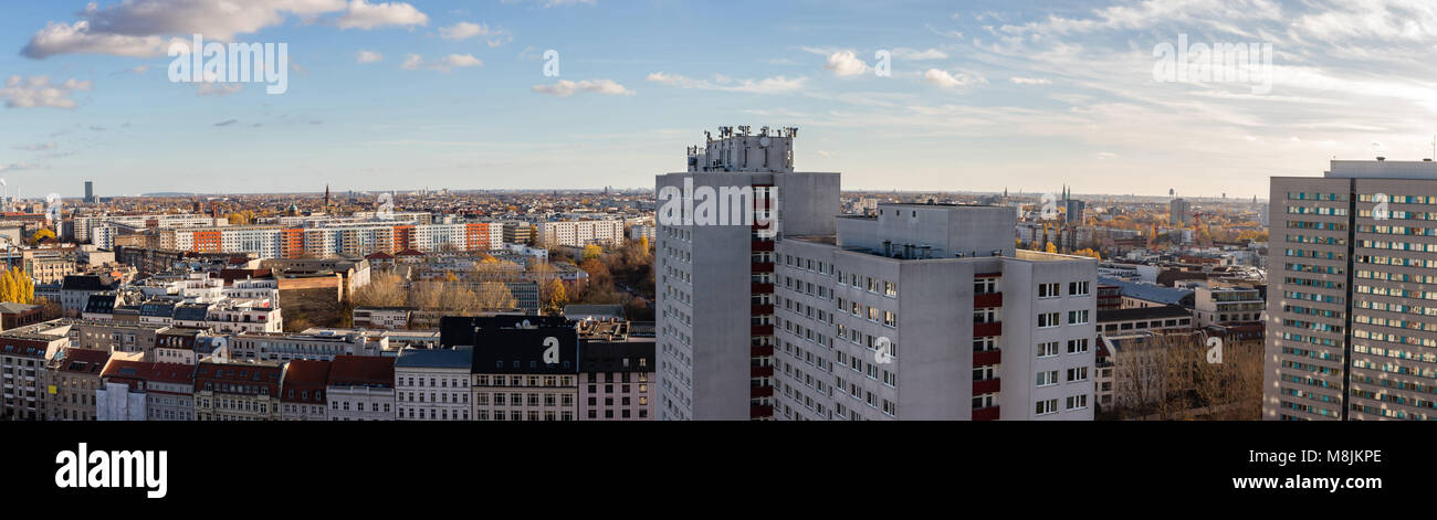 Berlin City skyline panorama with skyscrapers and a blue sky Stock ...