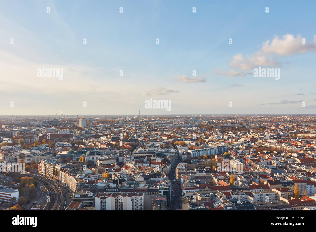 Urban big city Berlin from above with a blue sky Stock Photo - Alamy