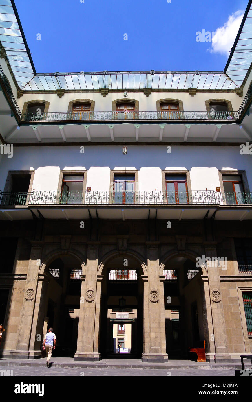Mexico City, CDMX, Mexico, A courtyard of Palacio Nacional (in English ...