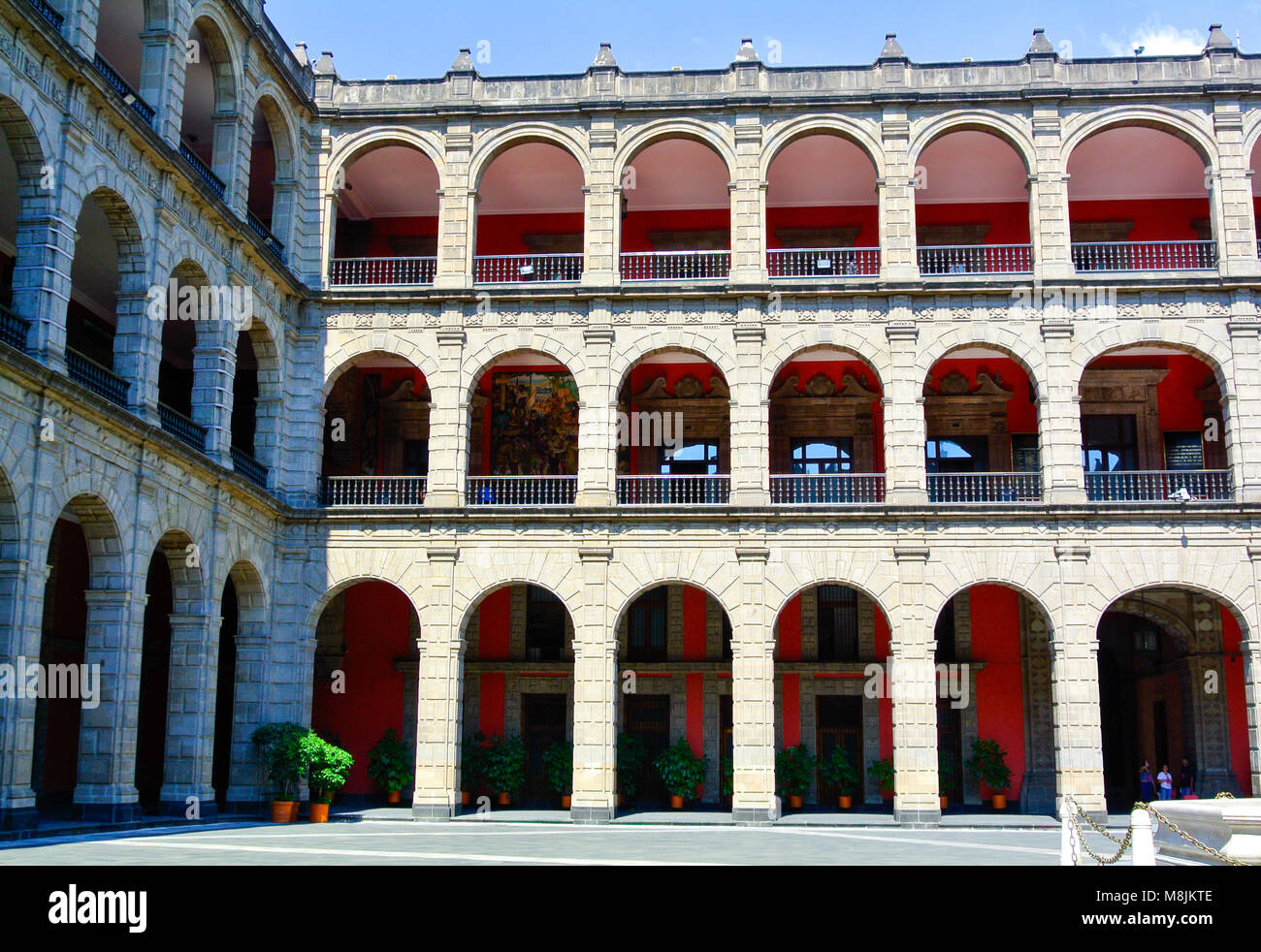 Mexico City, CDMX, Mexico, A courtyard of Palacio Nacional (in English ...