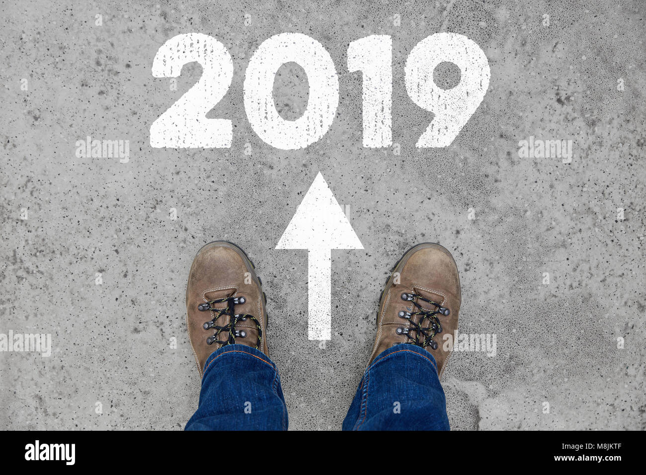 New Year 2019 as a direction on a path Stock Photo - Alamy