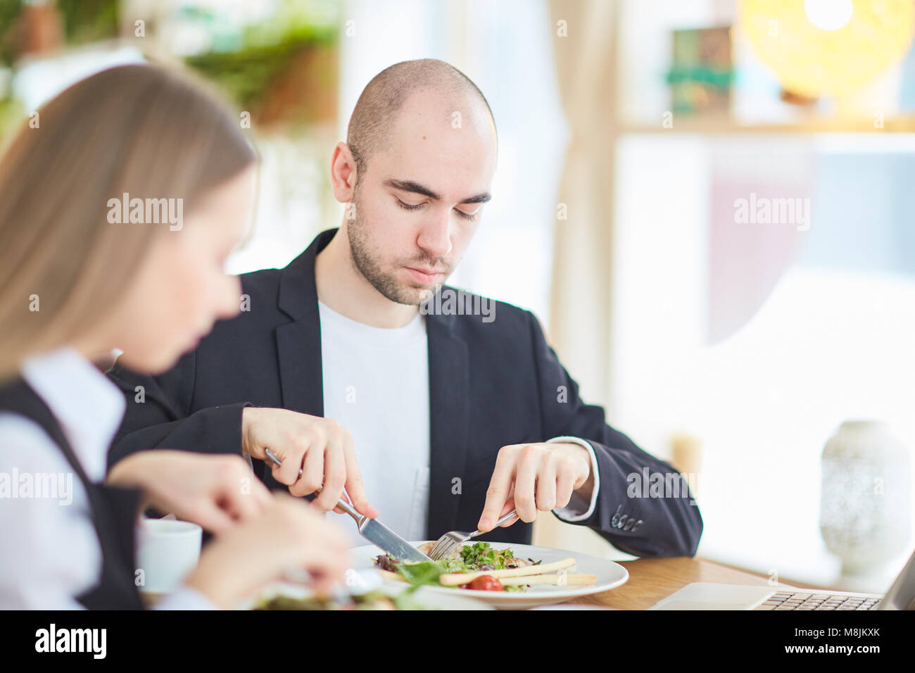 Business lunch at cafe Stock Photo - Alamy