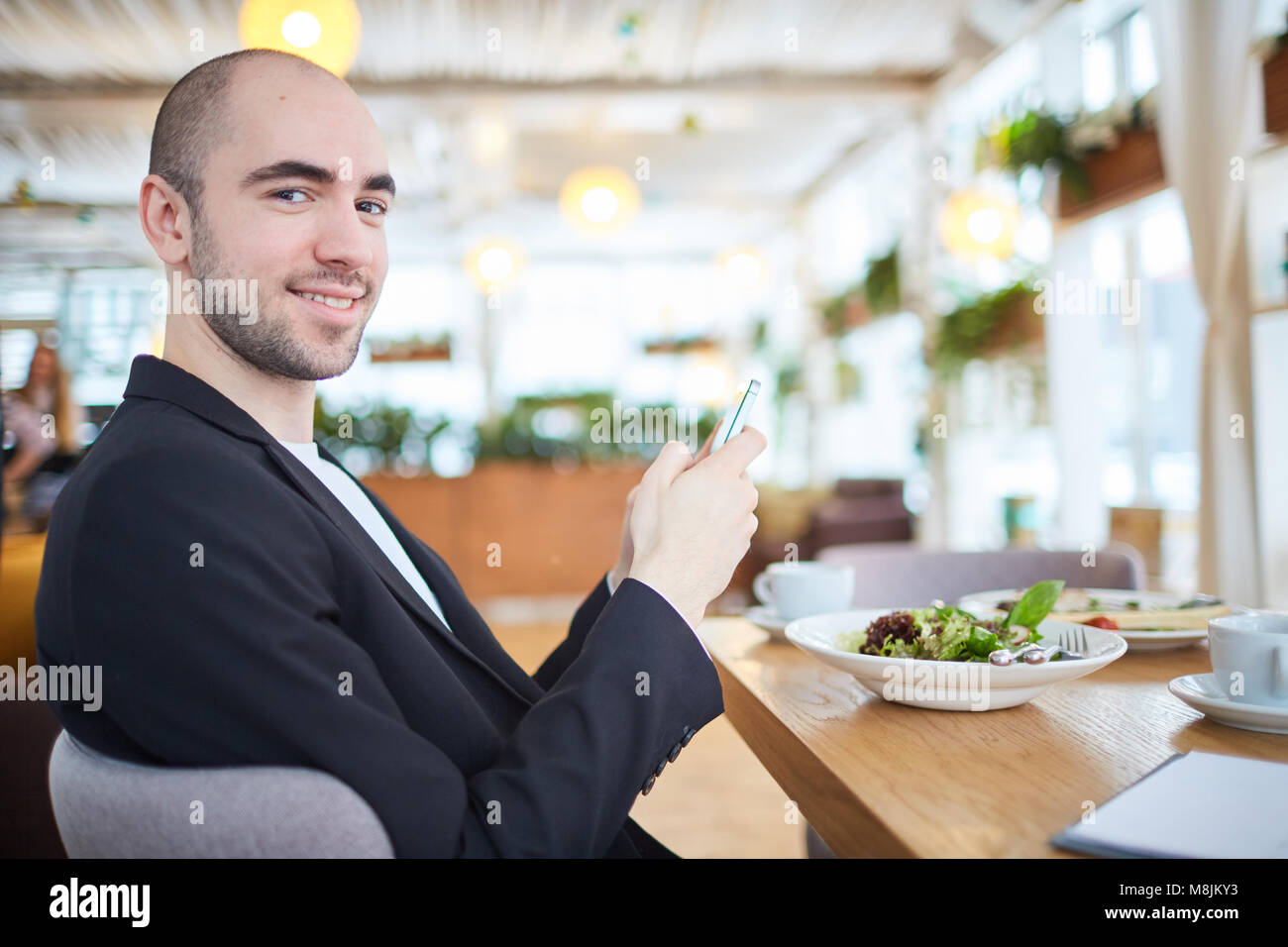 Man at restaurant Stock Photo - Alamy