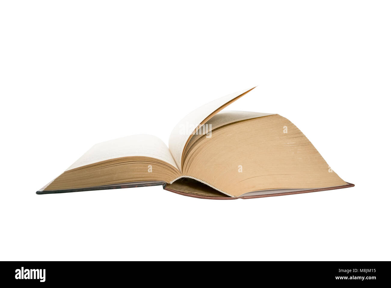 Opened thick book pages isolated on white background. Love read concept ...