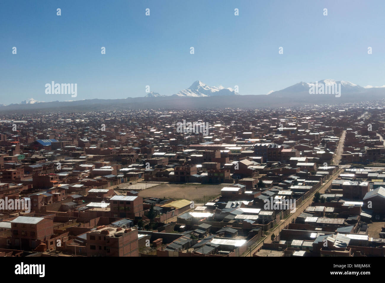 The city of La Paz high in the Andes Mountains in Bolivia - viewed from ...