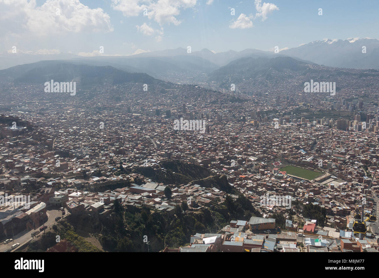 The city of La Paz high in the Andes Mountains in Bolivia - viewed from ...