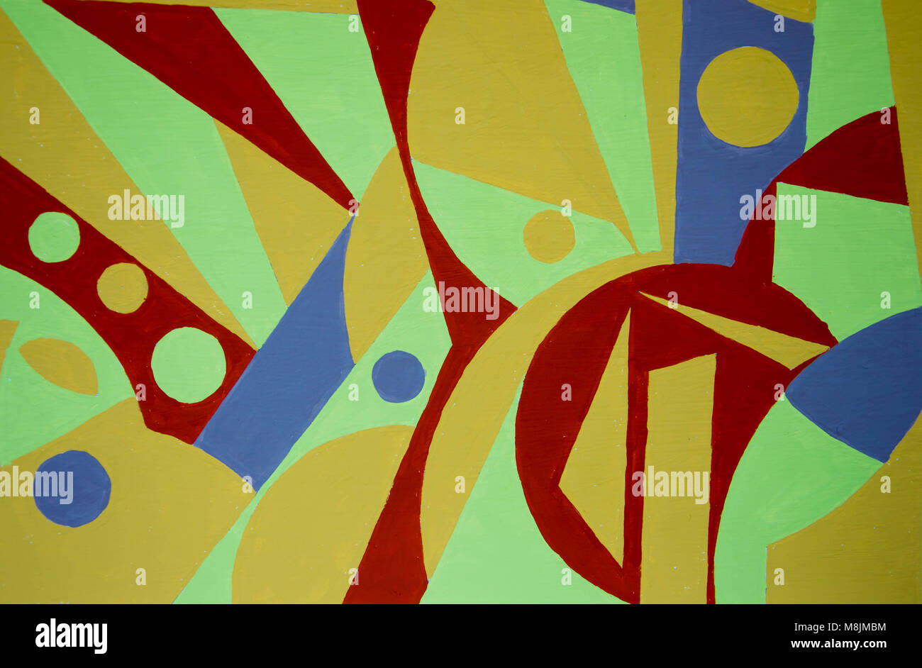 Hand painted colourful geometric pattern Stock Photo - Alamy