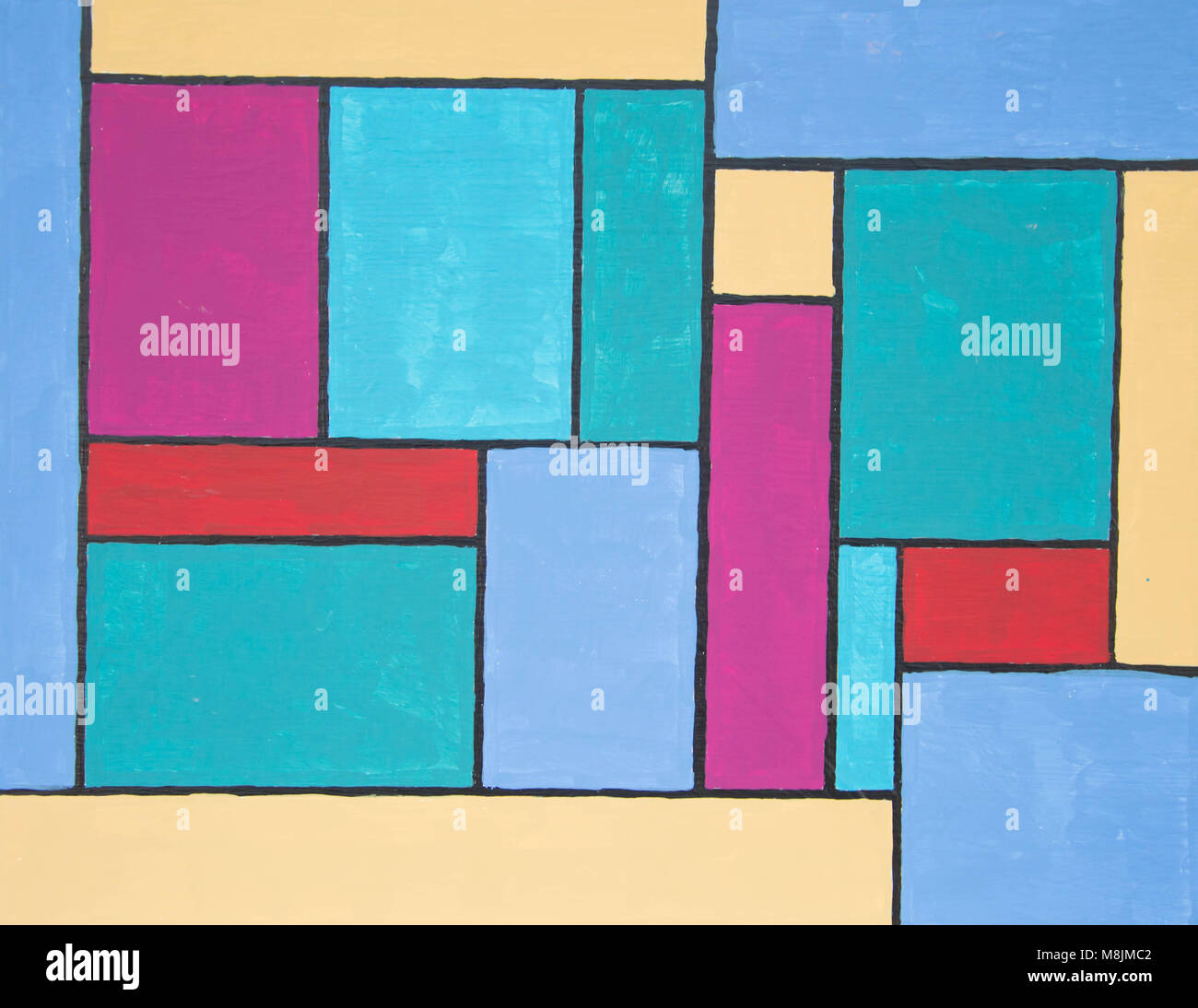 Hand painted colourful geometric pattern Stock Photo - Alamy