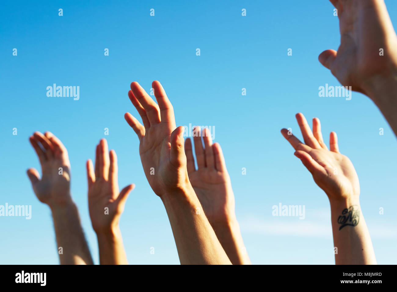 Hands and sky Stock Photo - Alamy