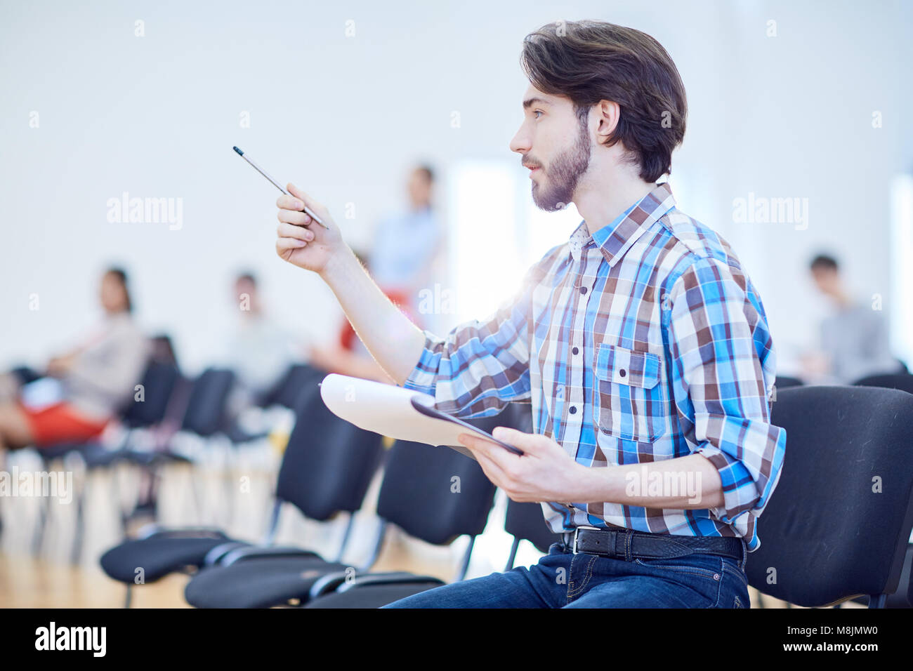 Student at conference Stock Photo - Alamy