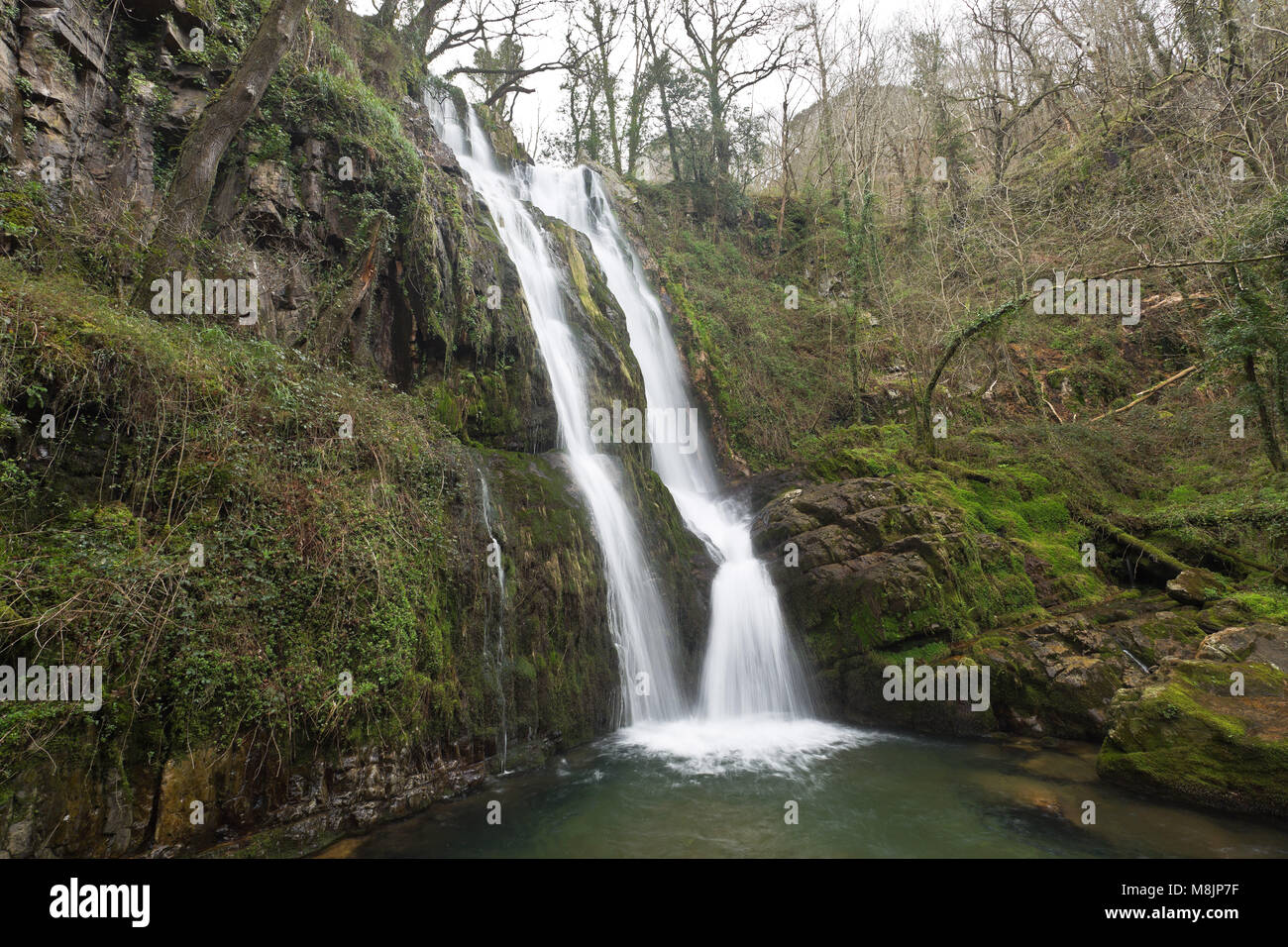 The waterfalls of Oneta are natural waterfalls of the north of Spain ...
