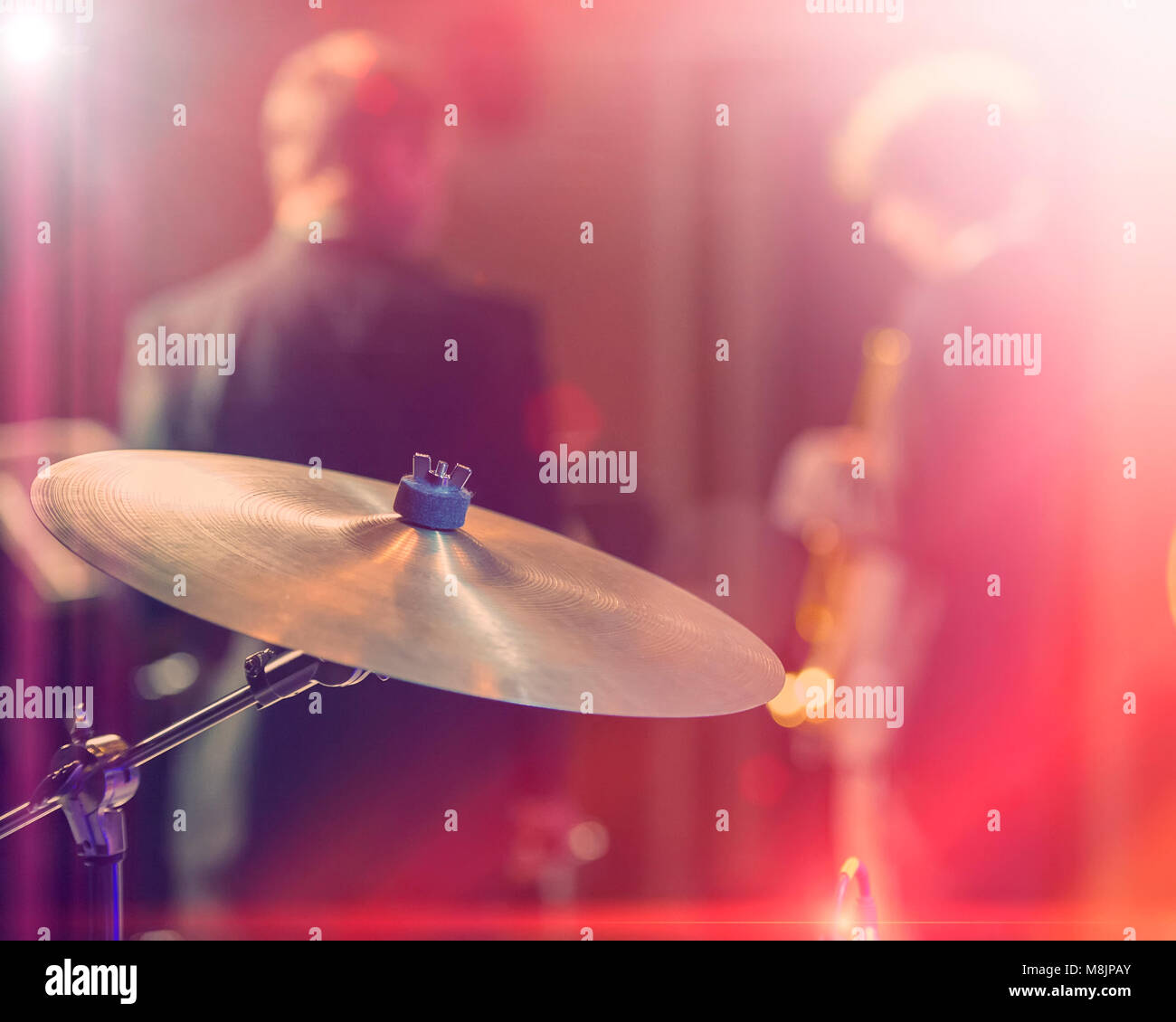 Concert stage with instruments set up hi-res stock photography and ...