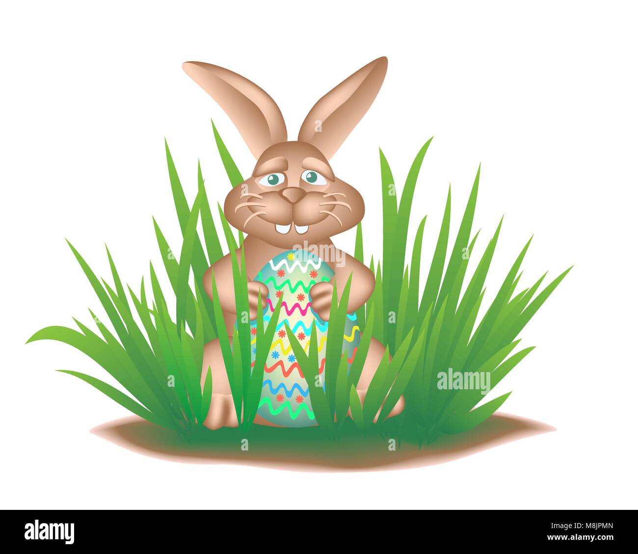 Cute cartoon bunny sitting Stock Vector Images - Alamy