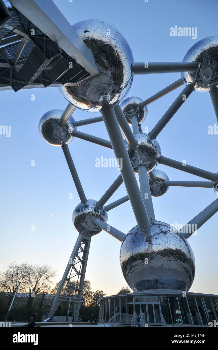 Atomium constructed for 1958 Brussels World's Fair (Expo 58) on Plateau ...