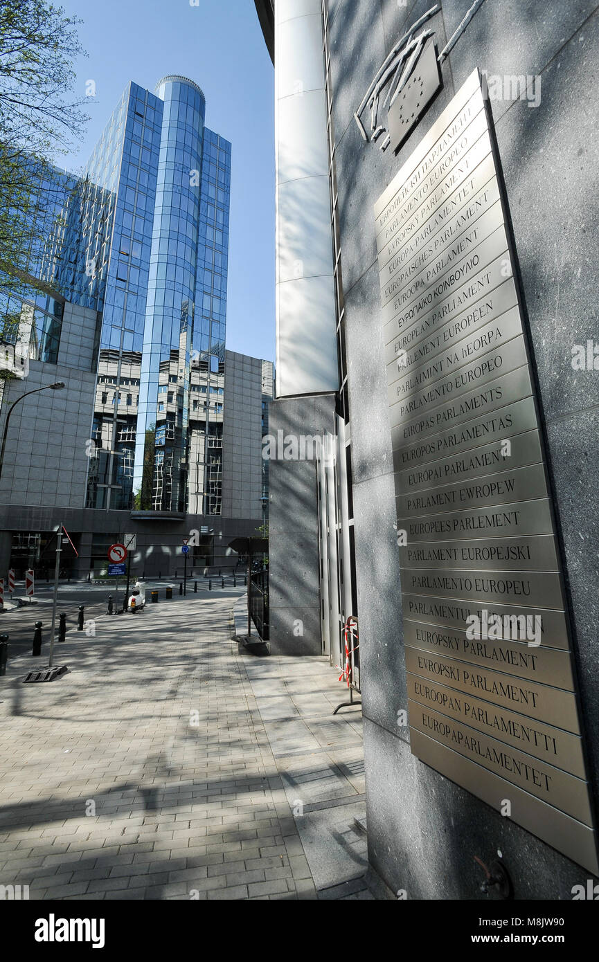 Altiero Spinelli building and names of European Parliament in all ...