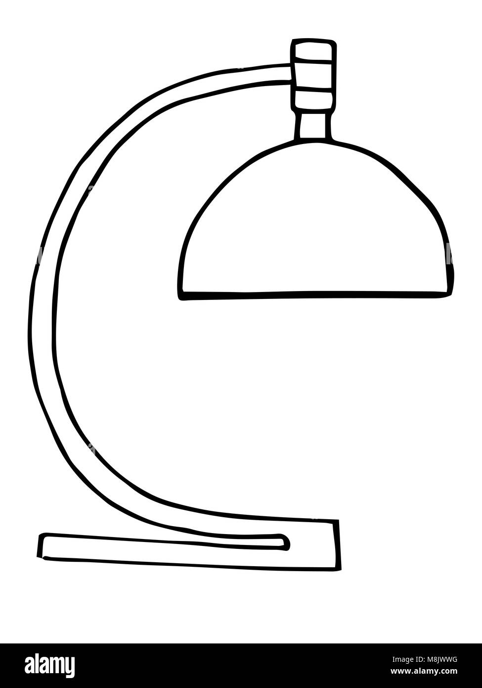 Table lamp isolated on white background. Vector illustration in a ...