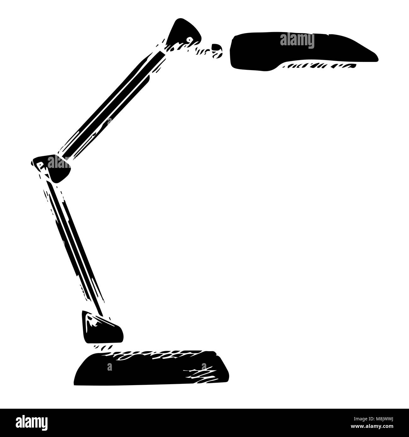 Table lamp isolated on white background. Vector illustration in a ...