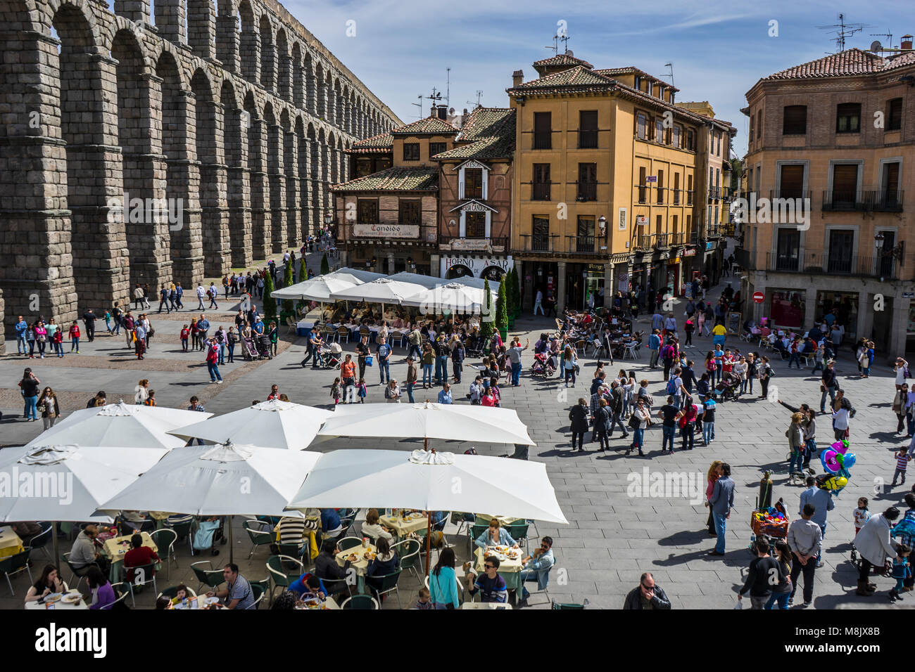 Tourism, Roman aqueduct of segovia. architectural monument declared ...