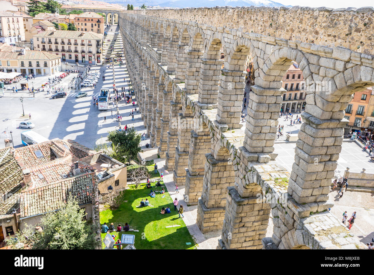 Tourism, Roman aqueduct of segovia. architectural monument declared ...