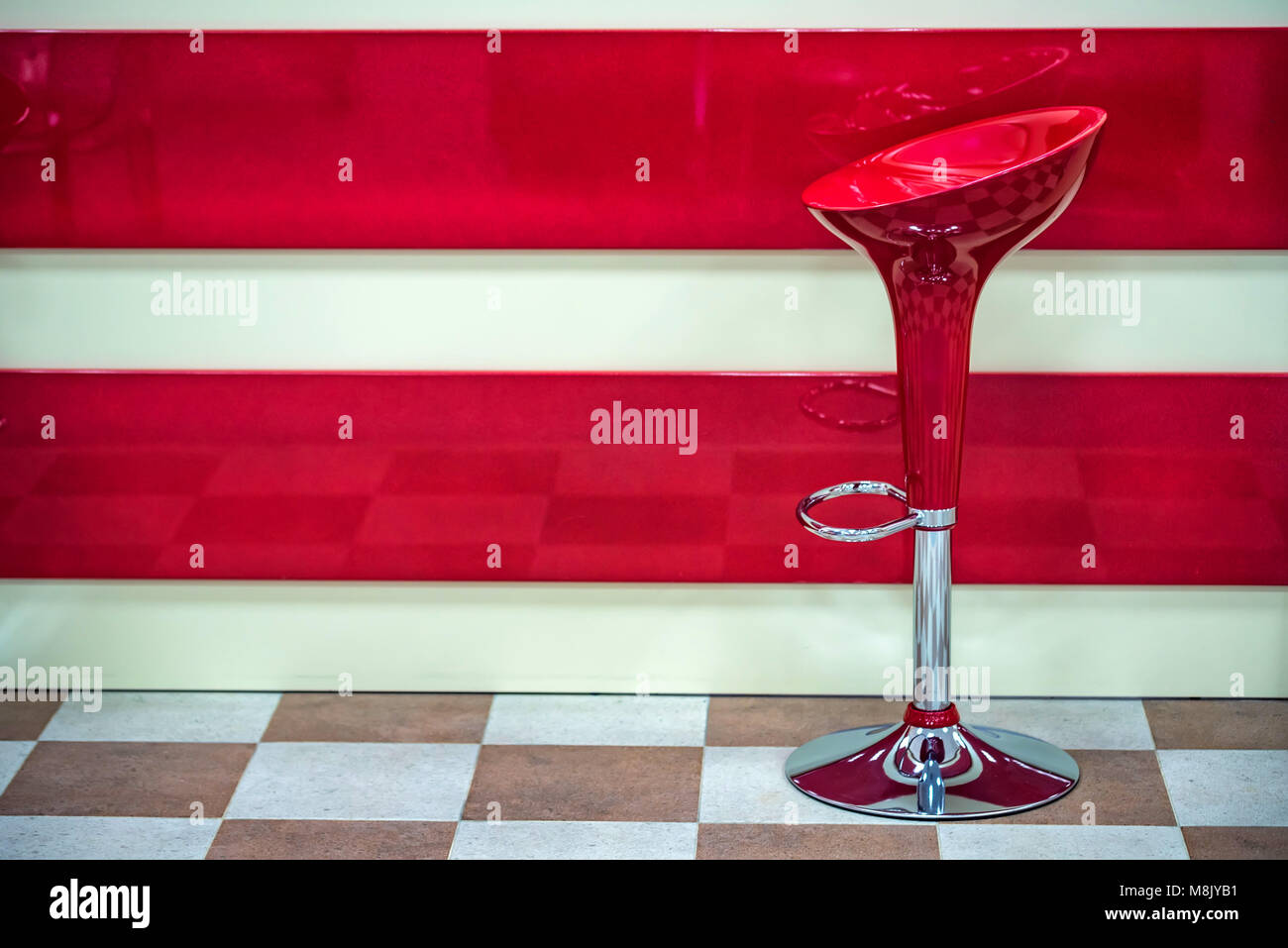 Empty bar stool red hi-res stock photography and images - Alamy