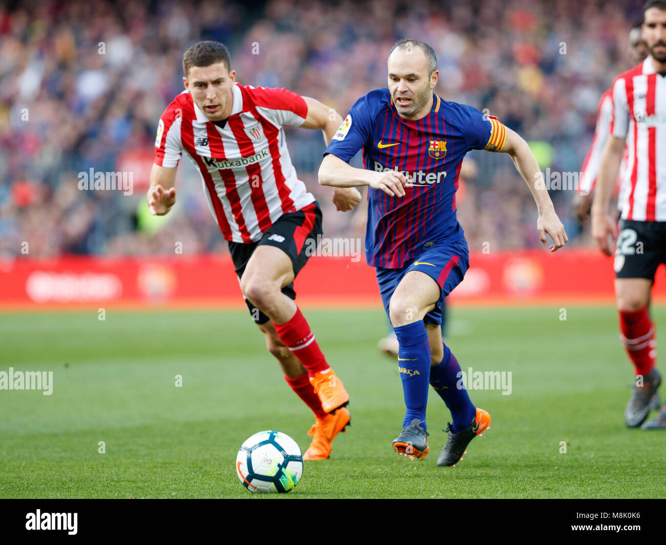 Badalona, Spain. 18th Mar, 2018. 18th March 2018; Andres Iniesta of FC ...