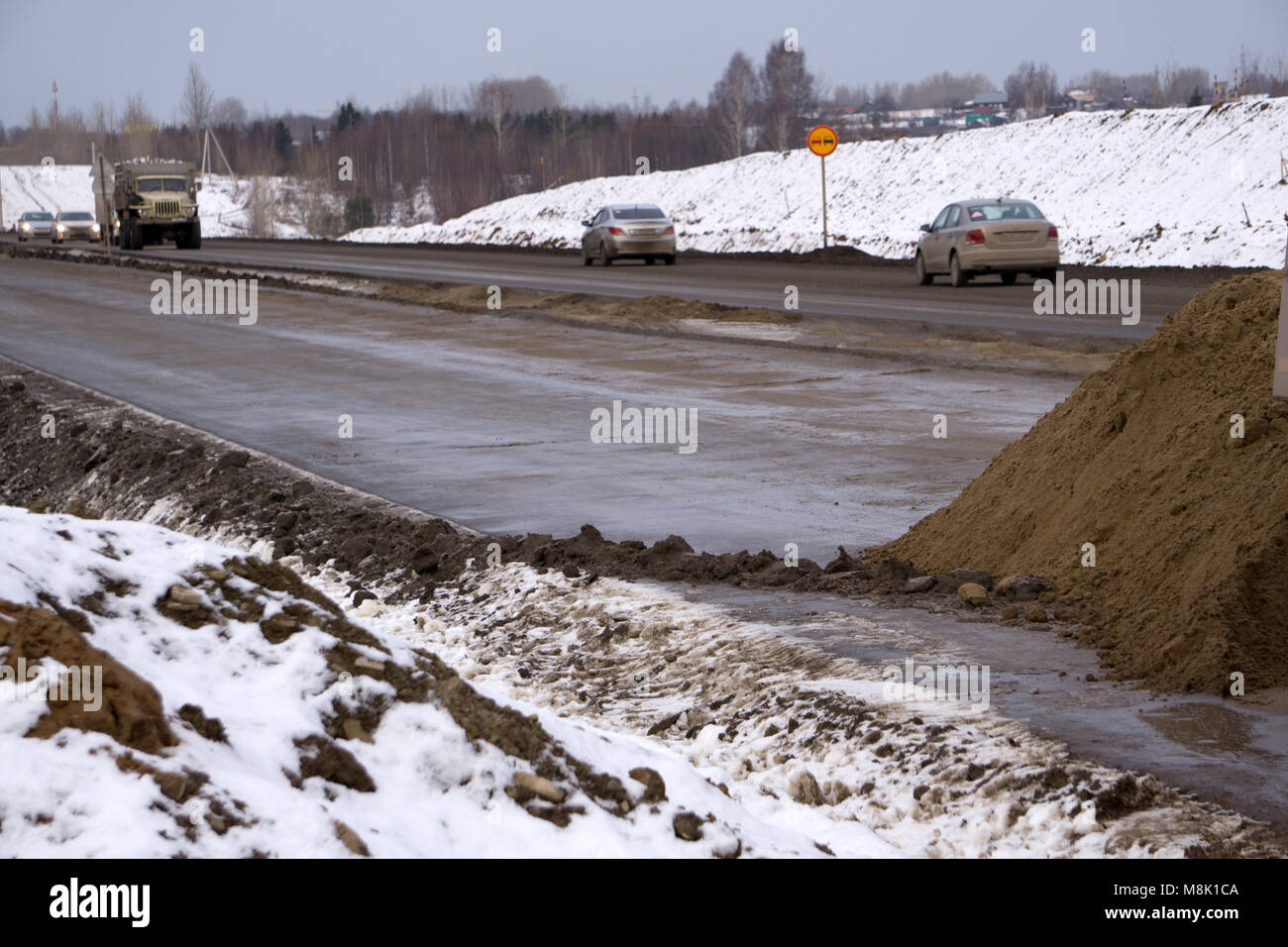 Road Construction Water Spraying VehicleRoadworks construction ...